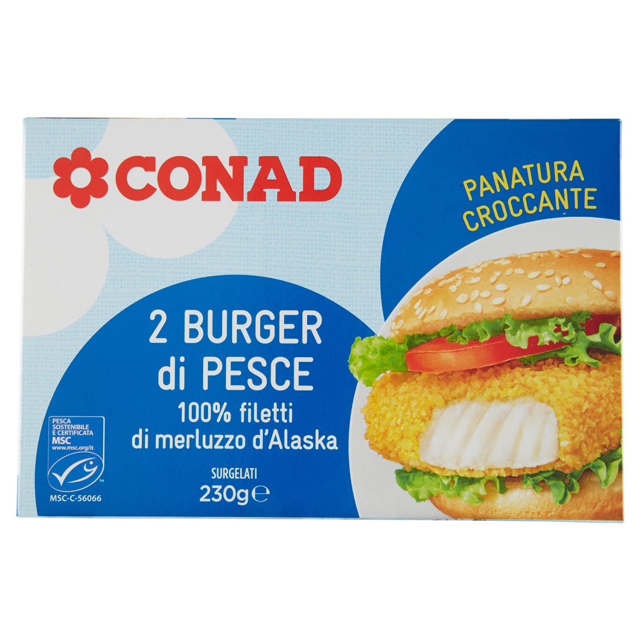 2 Burger di Pesce Surgelati 230 g Conad | Conad