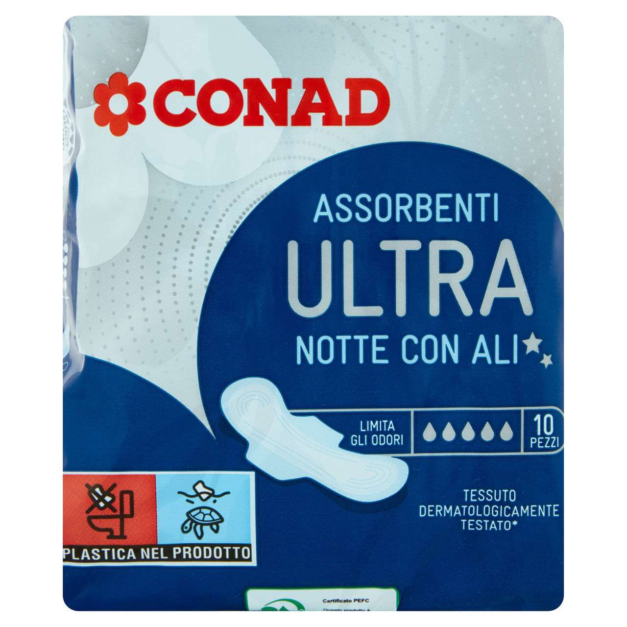 Assorbenti Ultra Notte con Ali 10 pz Conad | Conad