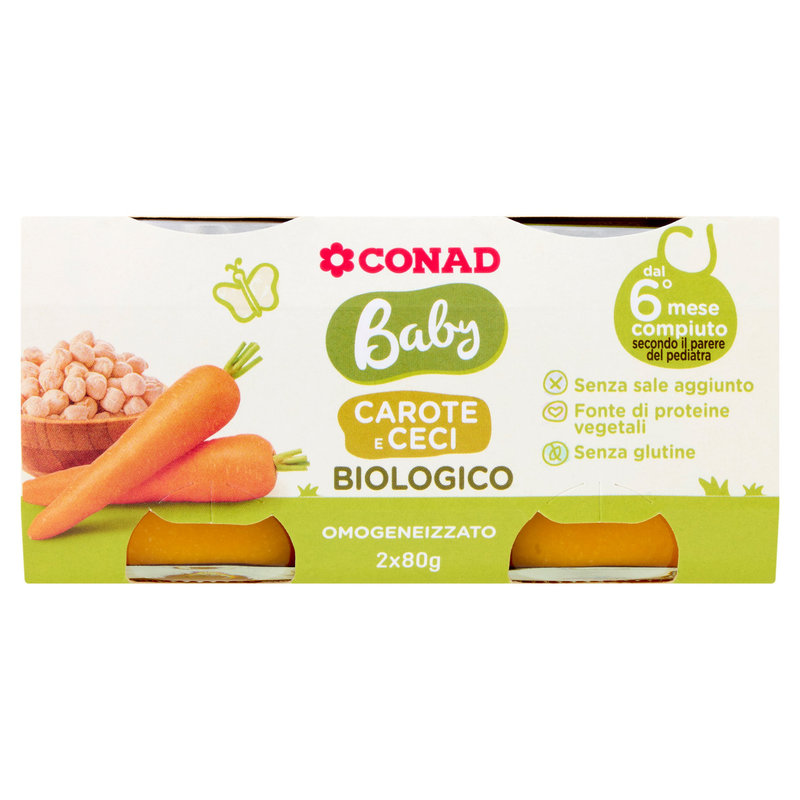 Baby Carote E Ceci Biologico Omogeneizzato 2 X 80g Conad In Vendita ...