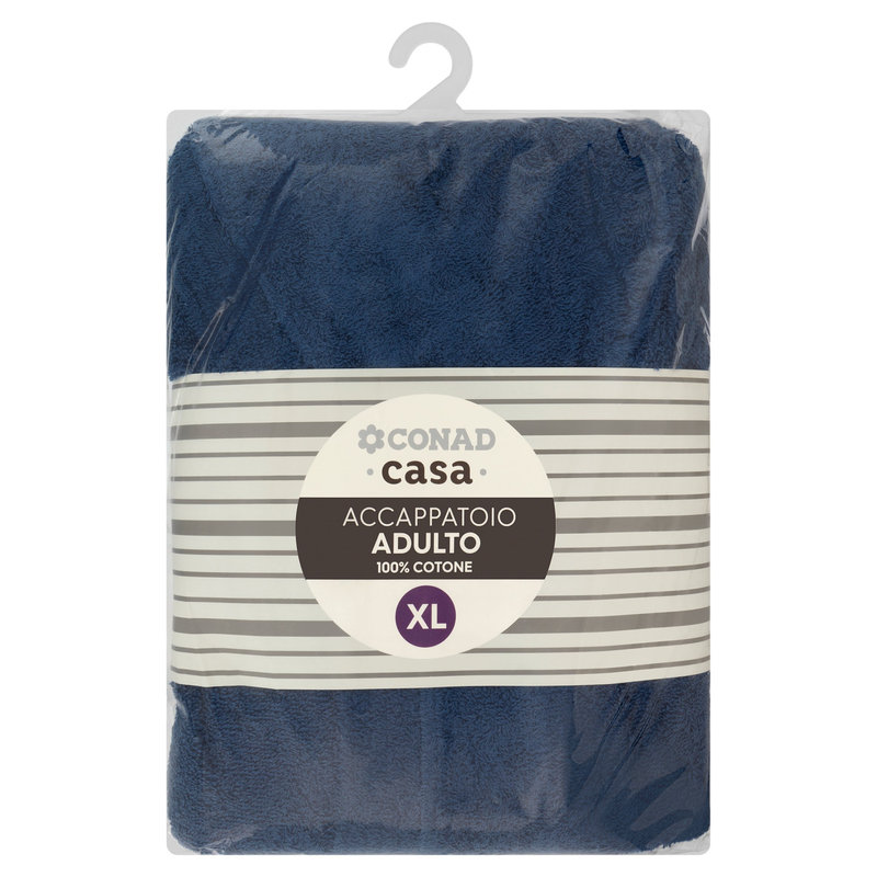 Accappatoio Adulto 100% Cotone XL Blu Scuro Conad Online | Conad