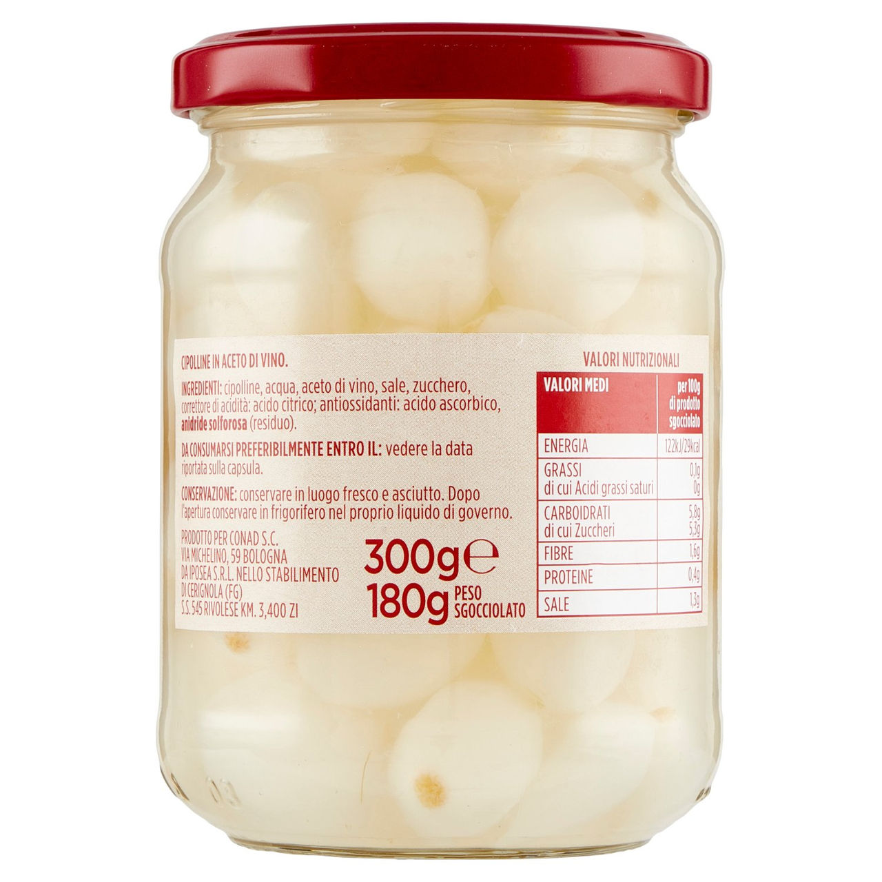 Cipolline Sottaceto 300 g Conad in vendita online | Conad