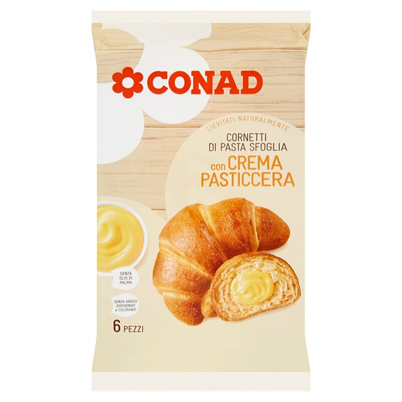 Cornetti di Pasta Sfoglia e Crema Pasticcera Conad | Conad