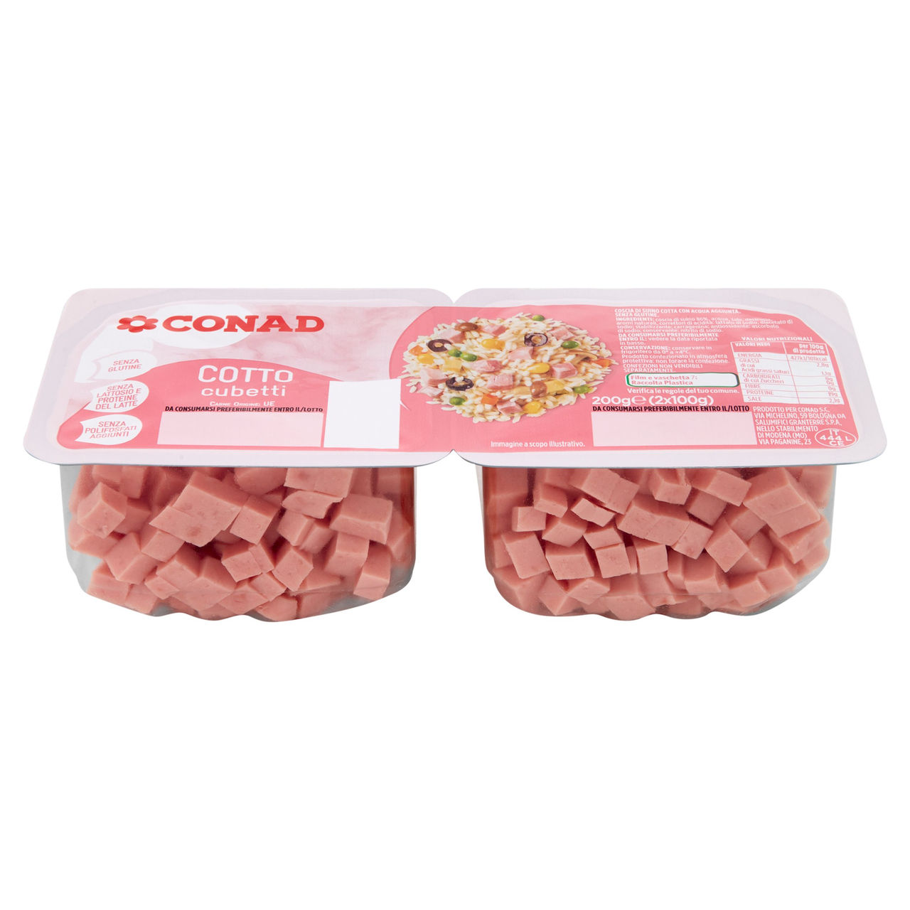 Cotto cubetti 2 x 100 g Conad in vendita online | Conad