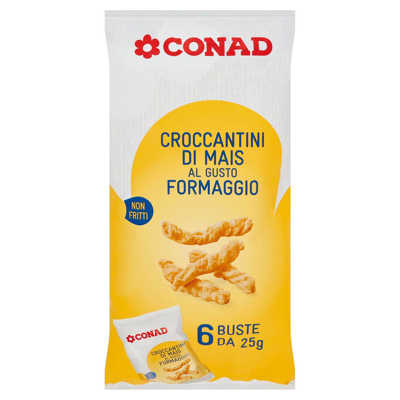 Croccantini di Mais al Gusto Formaggio 6x25g Conad | Conad