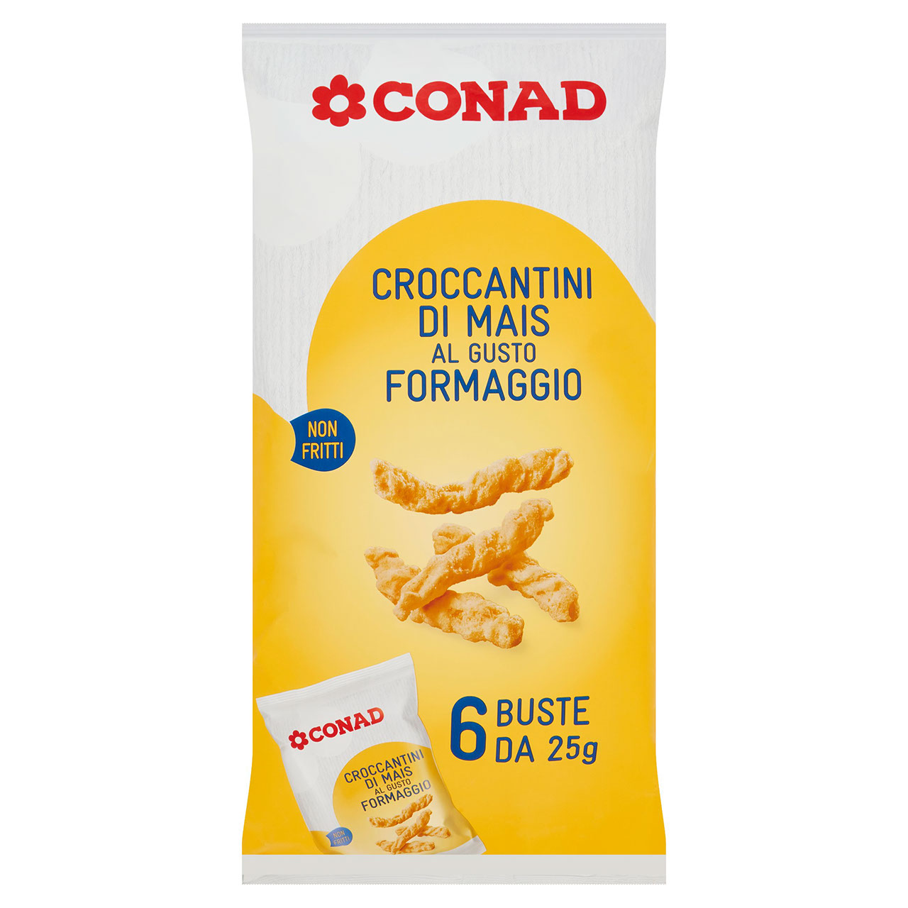 Croccantini di Mais al Gusto Formaggio 6x25g Conad | Conad