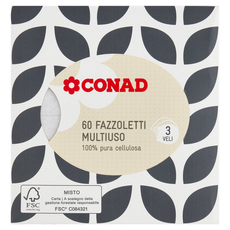 Fazzoletti Multiuso 3 Veli 60 pz Conad | Conad