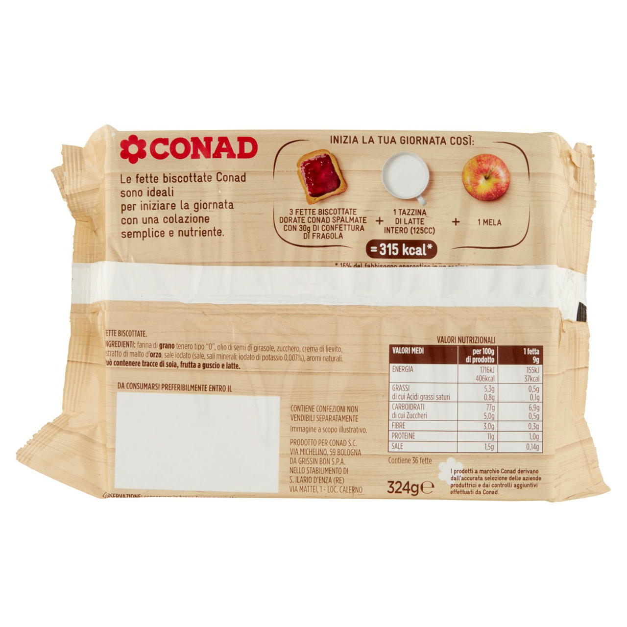 Fette Biscottate Dorate 324g Conad online | Conad