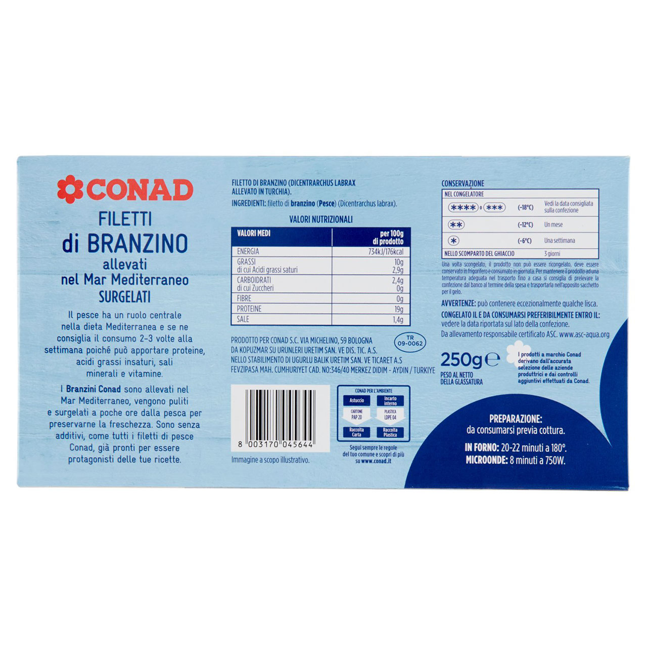 Filetti di Branzino Surgelati Conad Online | Conad