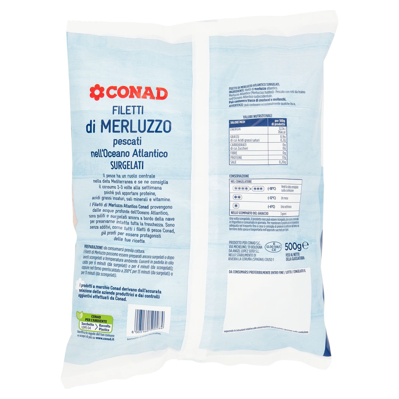 Filetti di Merluzzo Surgelati 500 g Conad | Conad