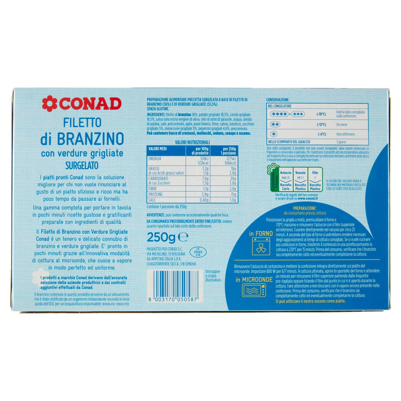 Filetto di Branzino con verdure Conad online | Conad