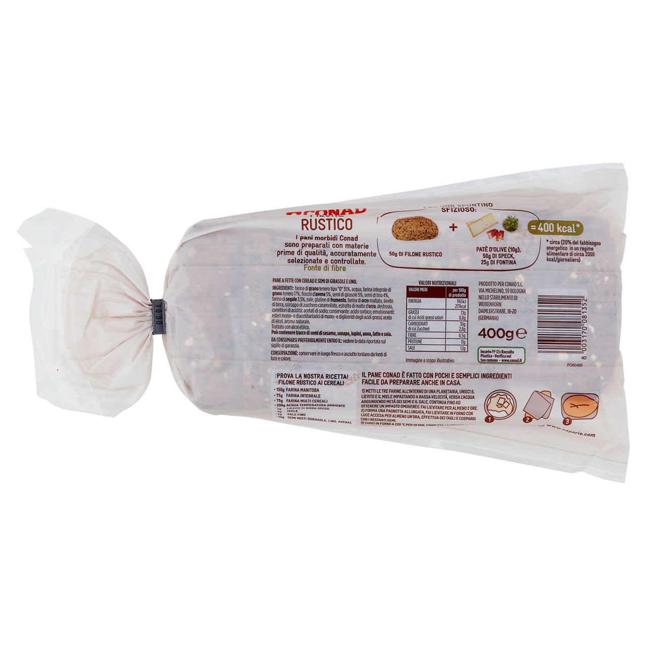 Filone Rustico 400 g Conad in vendita online | Conad
