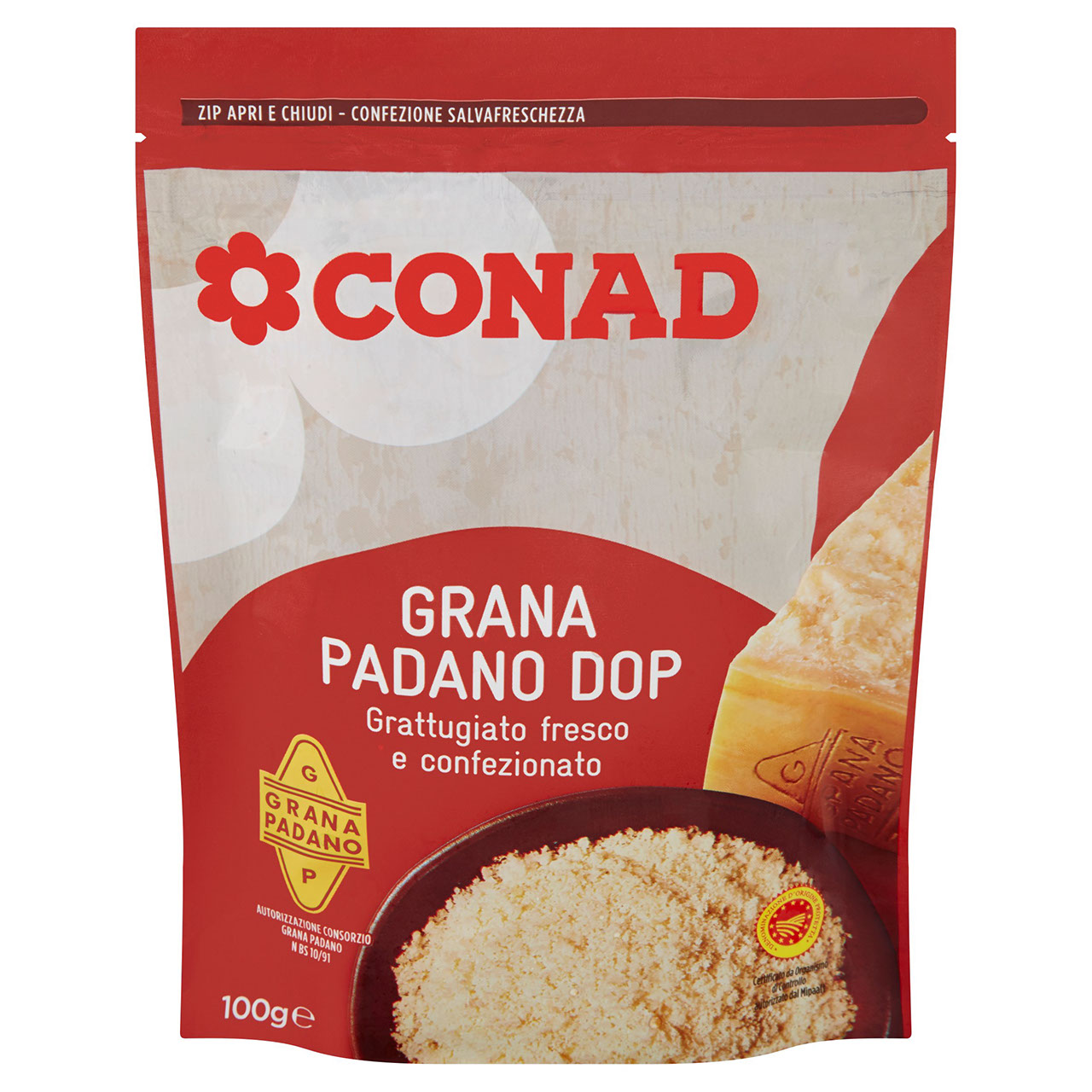 Grana Padano DOP Grattugiato 100 g Conad | Conad