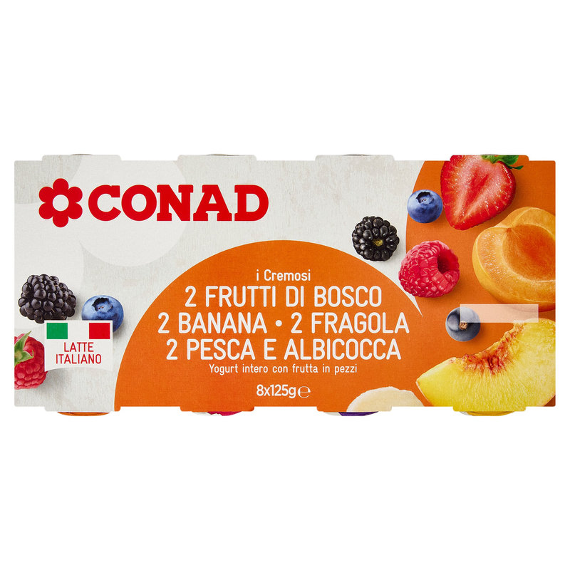 Yogurt Assortiti alla Frutta 8 x 125 g Conad | Conad