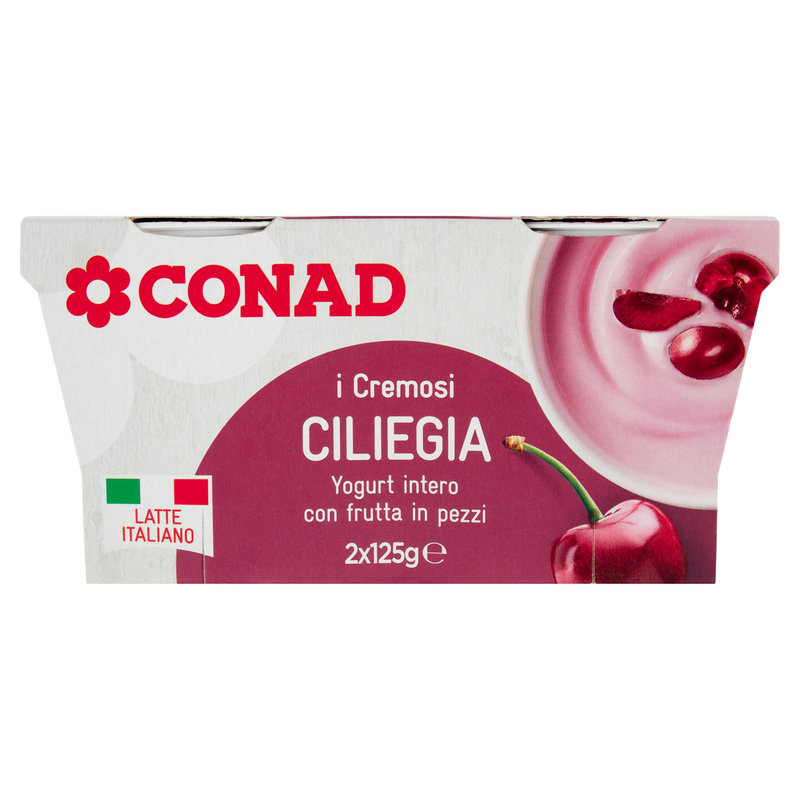Yogurt intero Ciliegia 2x125 g Conad | Conad