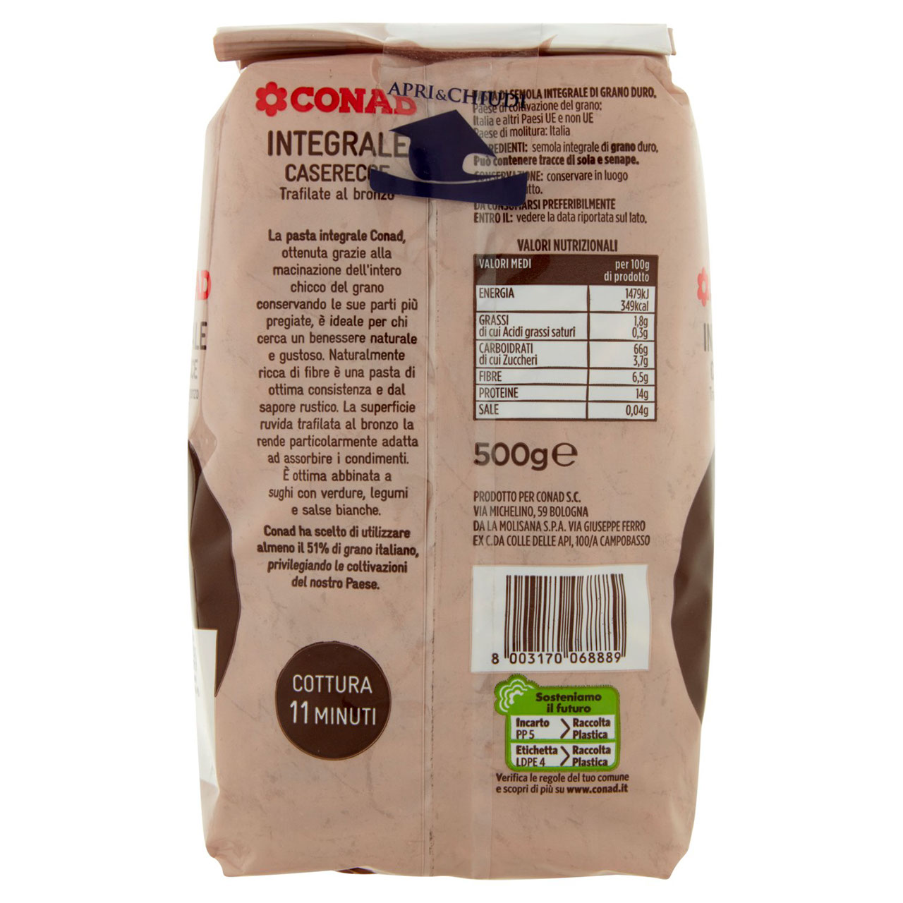 Pasta Integrale Caserecce 500 g Conad online | Conad