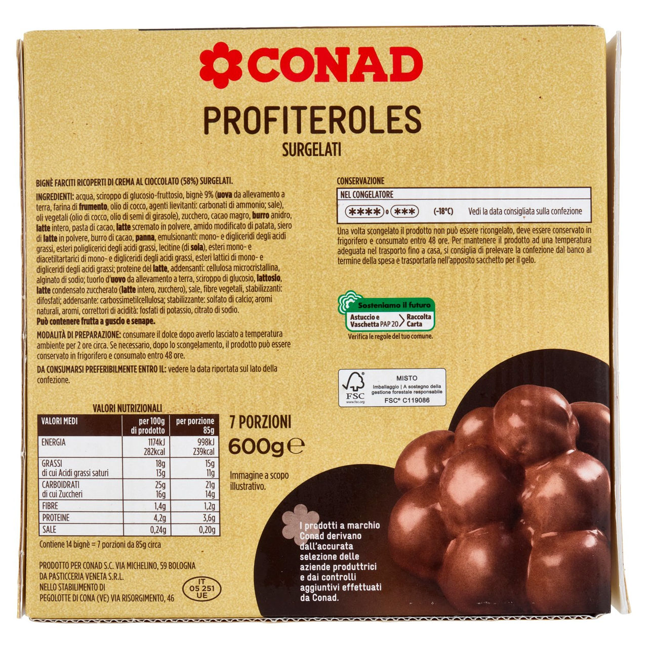 La Pasticceria Profiteroles Surgelati 600 g Conad | Conad