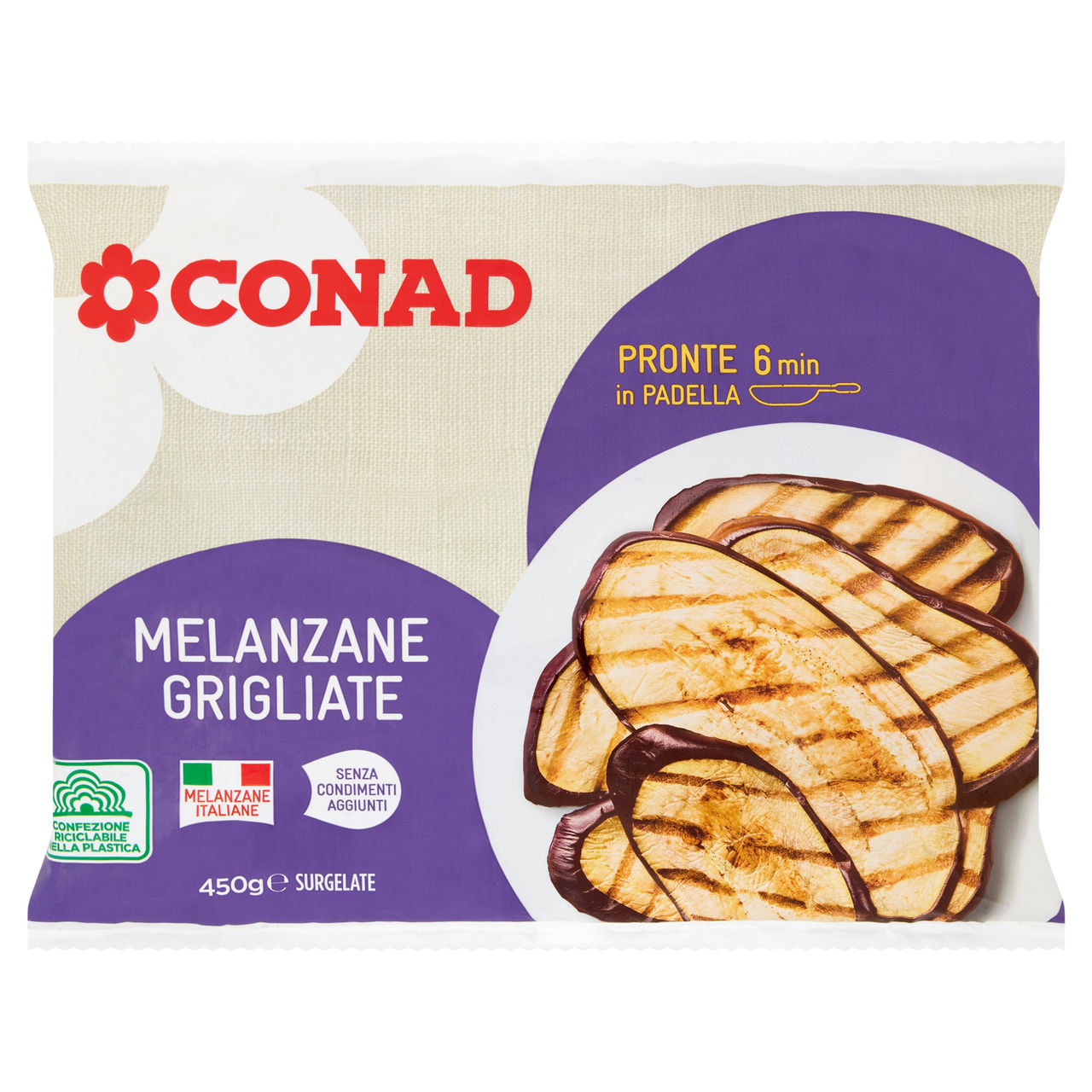 Melanzane Grigliate Surgelate 450 g Conad online | Conad