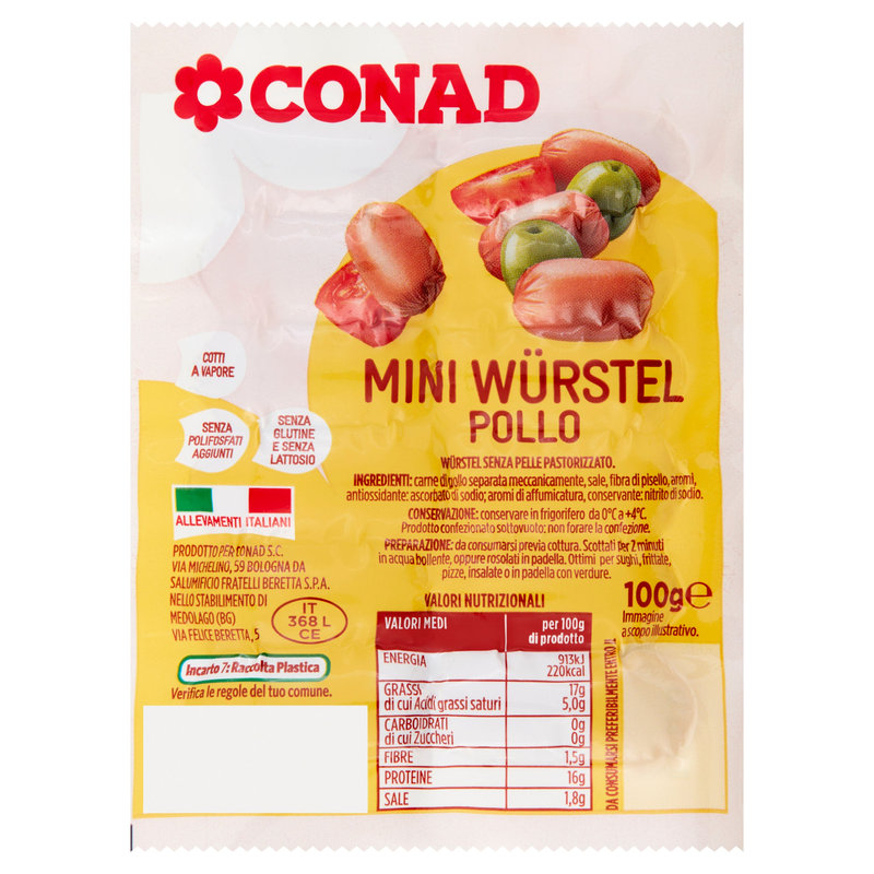 Mini Würstel Pollo 100 g Conad online | Conad