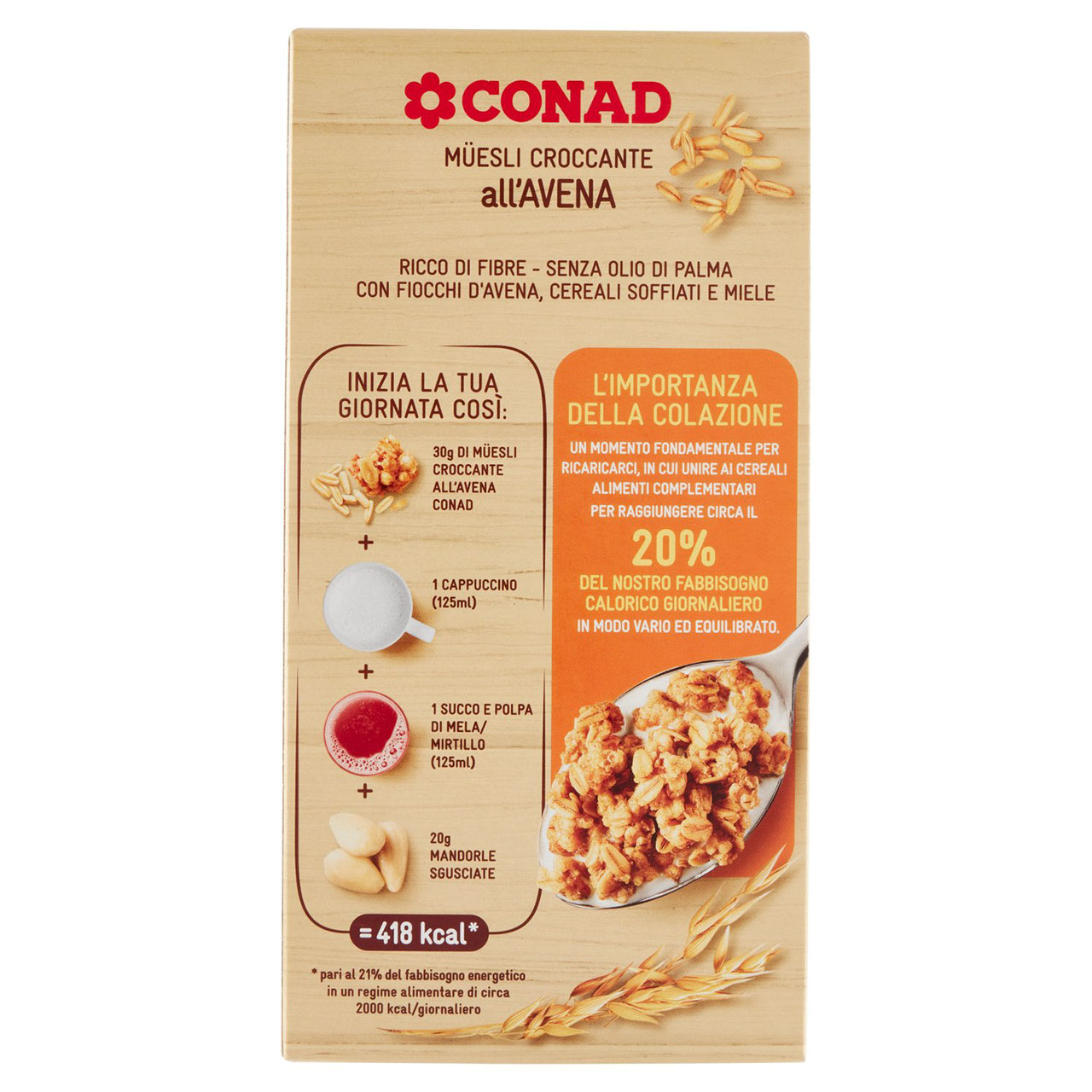 Müesli Croccante Avena 375 g Conad online | Conad