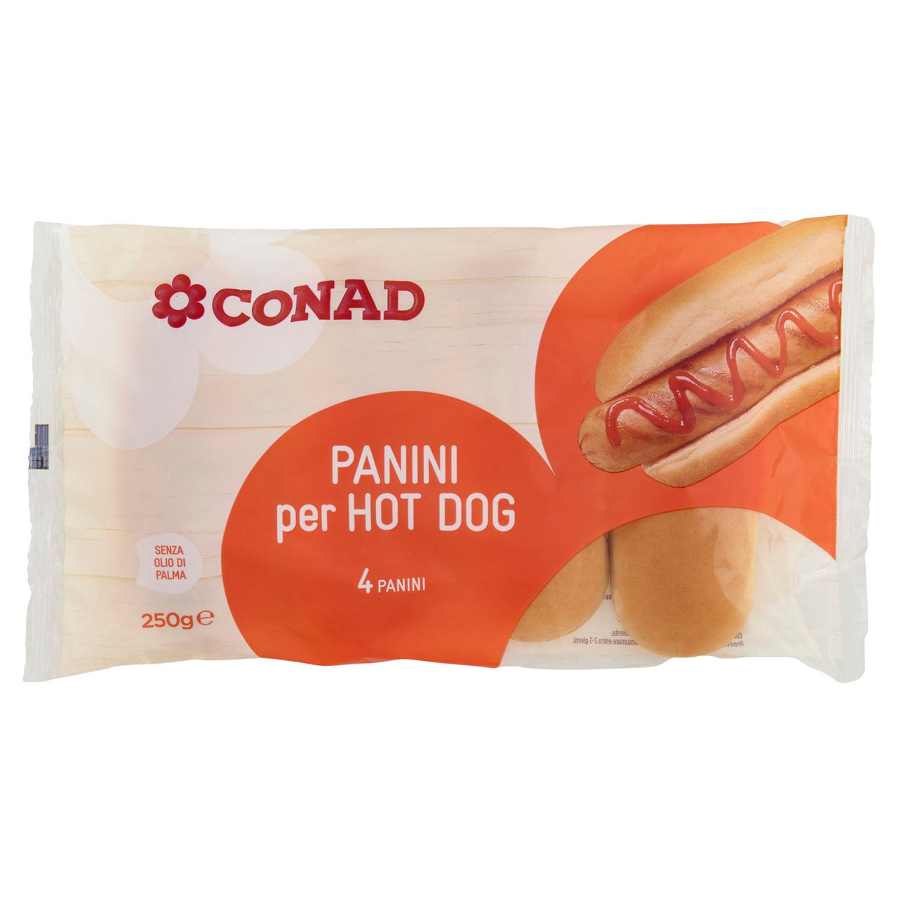 Panini per Hot Dog 4 x 62,5 g Conad | Conad