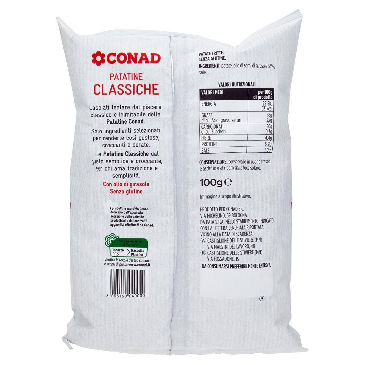 Patatine Classiche 100 g Conad in vendita online | Conad