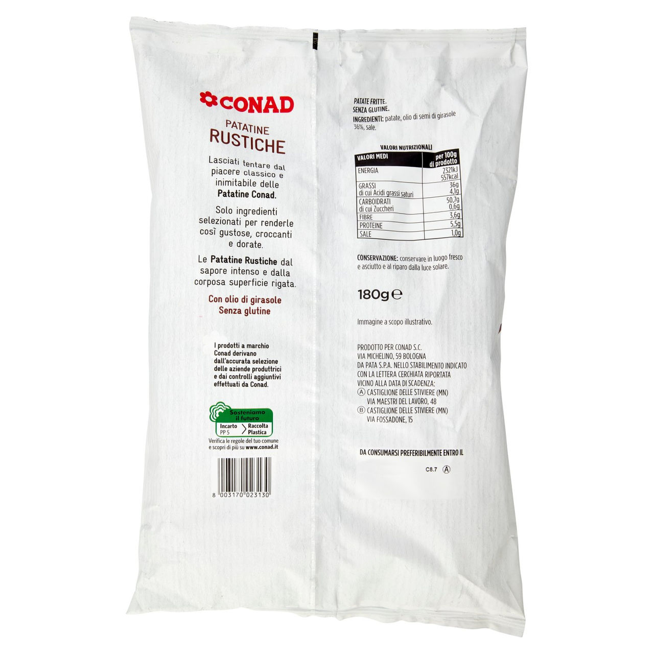 Patatine Rustiche 180 g Conad in vendita online | Conad