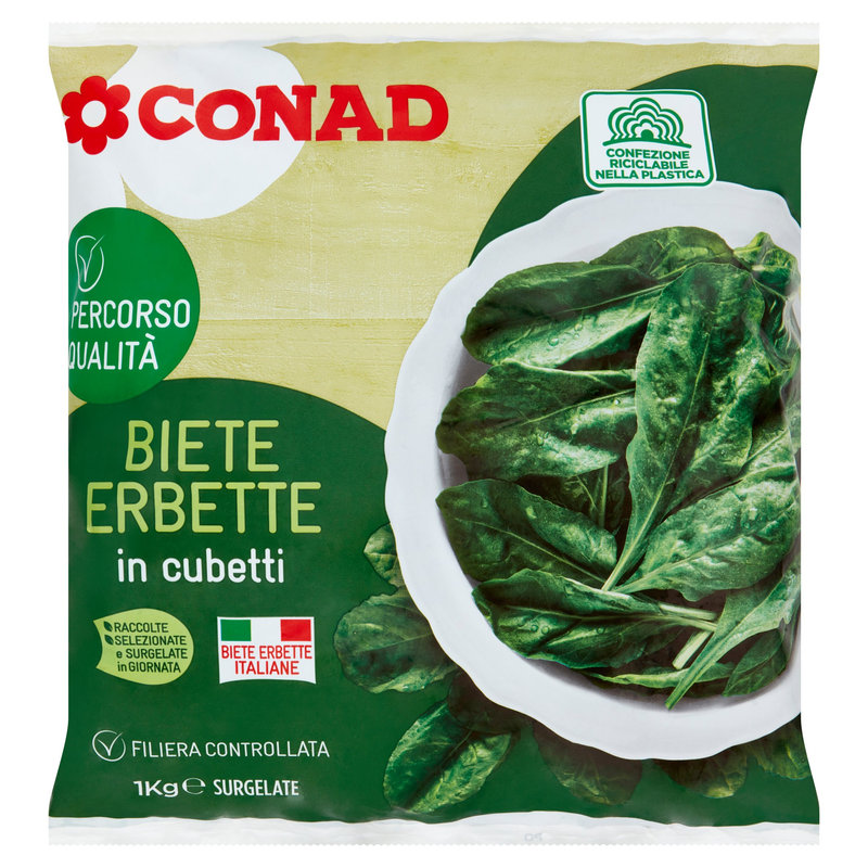 Biete Erbette Surgelate cubetti Percorso Qualità 1 kg online | Conad