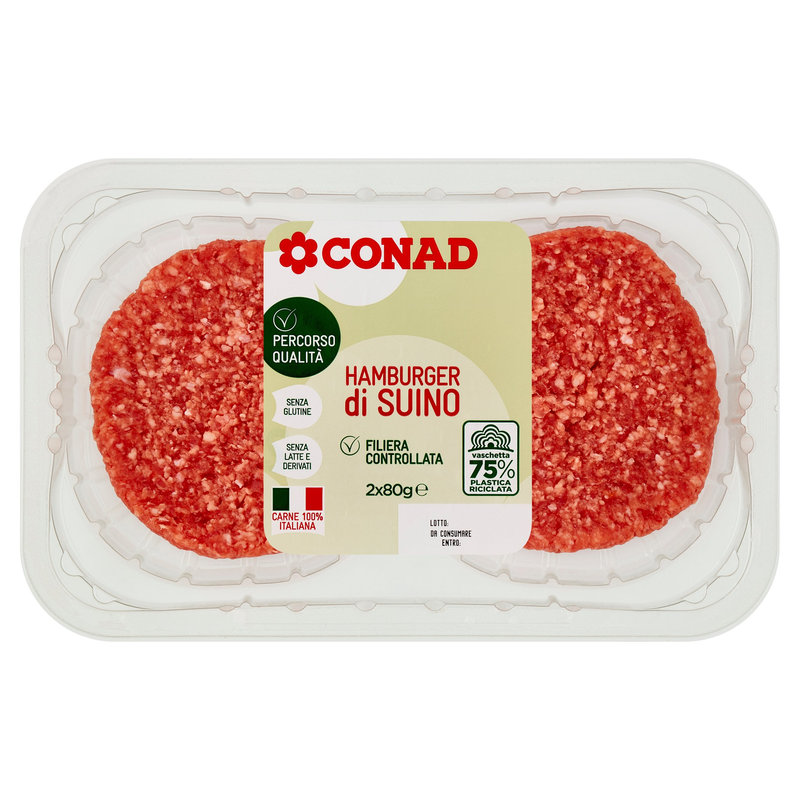 Hamburger di Suino 2 x 80 g Conad vendita online | Conad