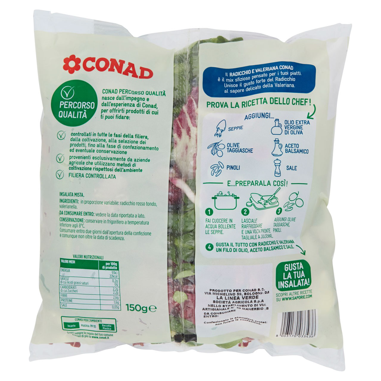 Misto di Radicchio e Valeriana 150 g Conad online | Conad