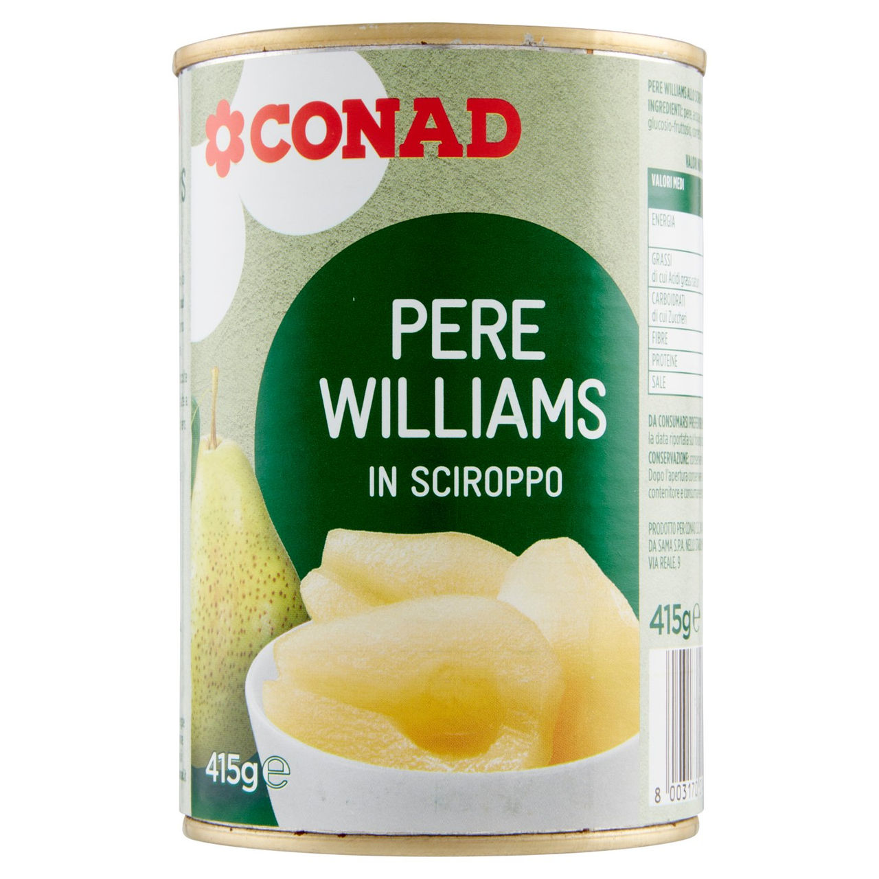 Pere Williams in Sciroppo 415 g Conad | Conad