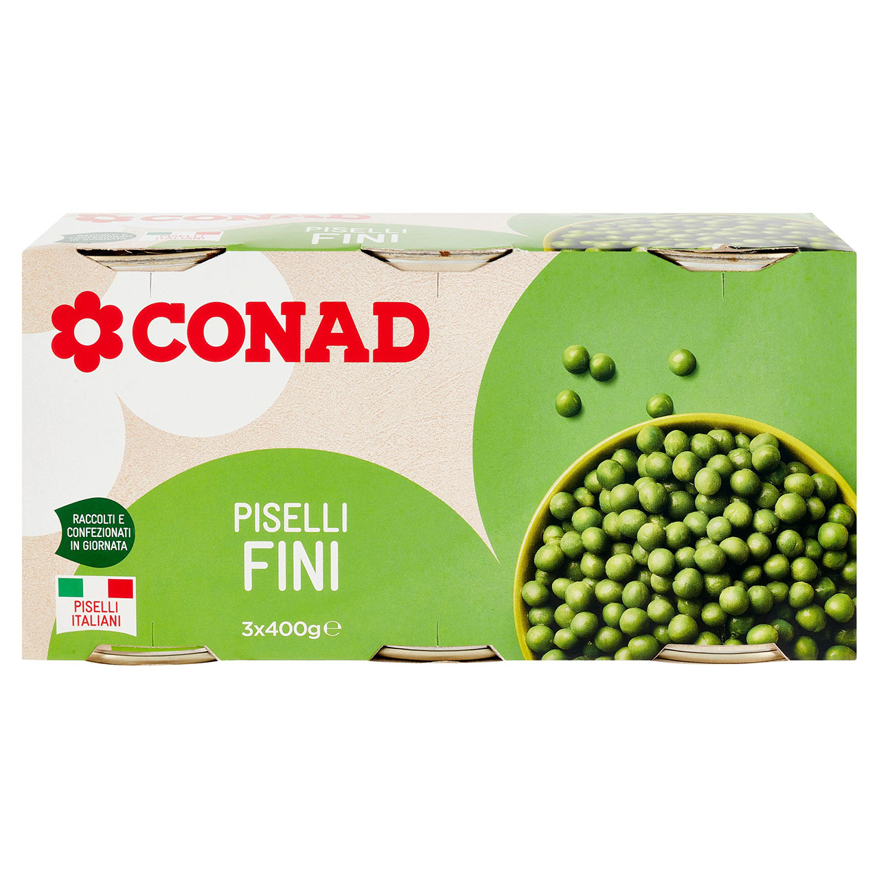Piselli fini g 400 x 3 Conad | Conad