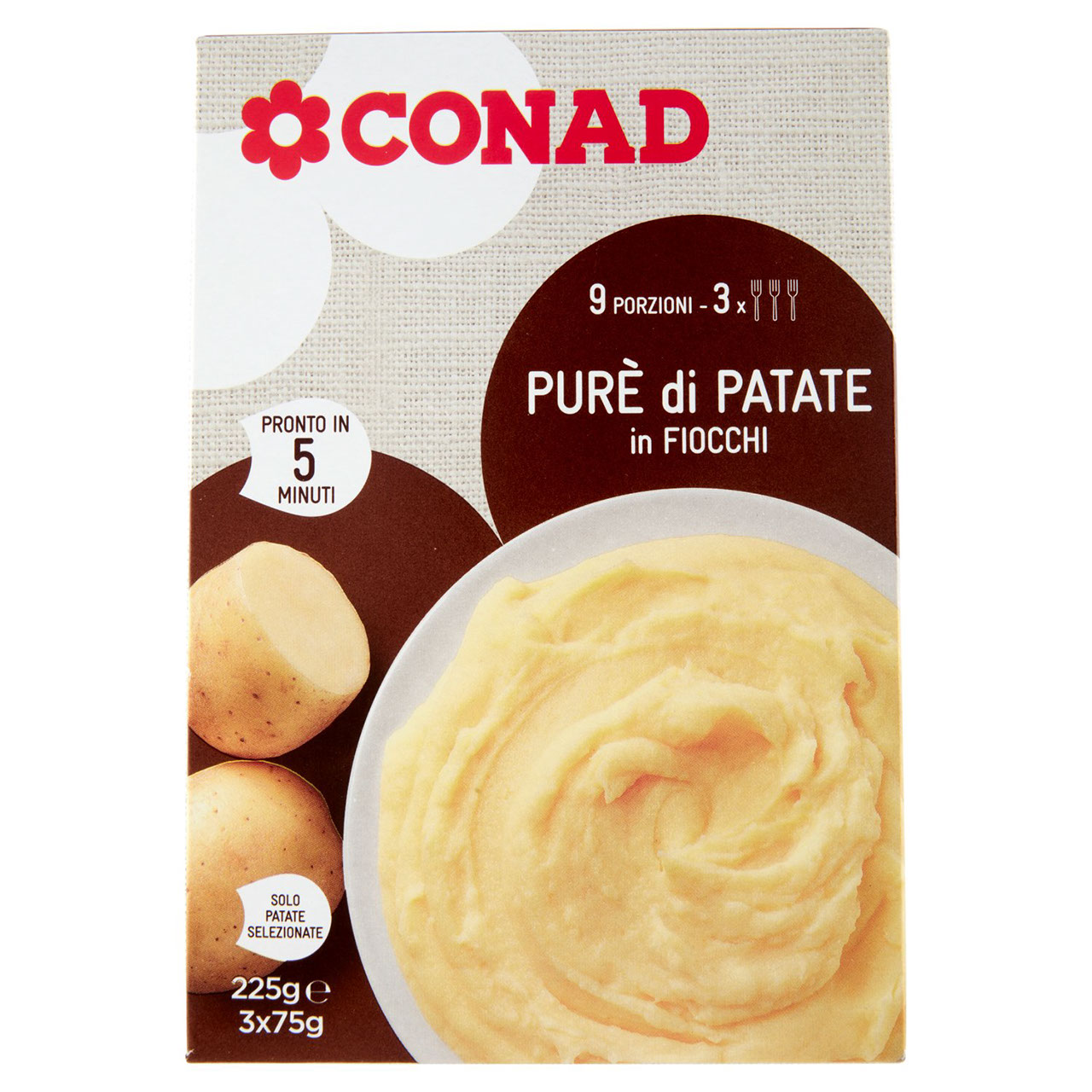 Purè di Patate in Fiocchi 3 Buste 225 g Conad | Conad