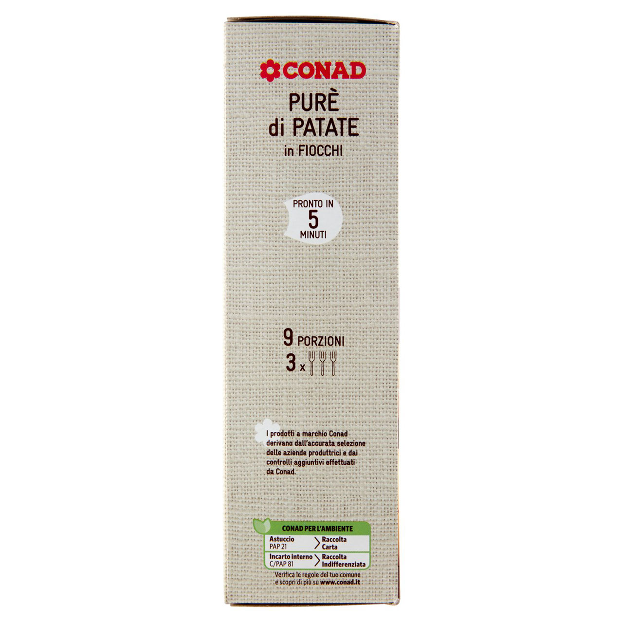 Purè di Patate in Fiocchi 3 Buste 225 g Conad | Conad
