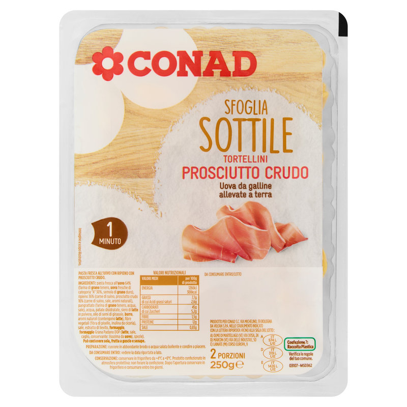 Tortellini con Prosciutto Crudo Sfoglia Sottile | Conad