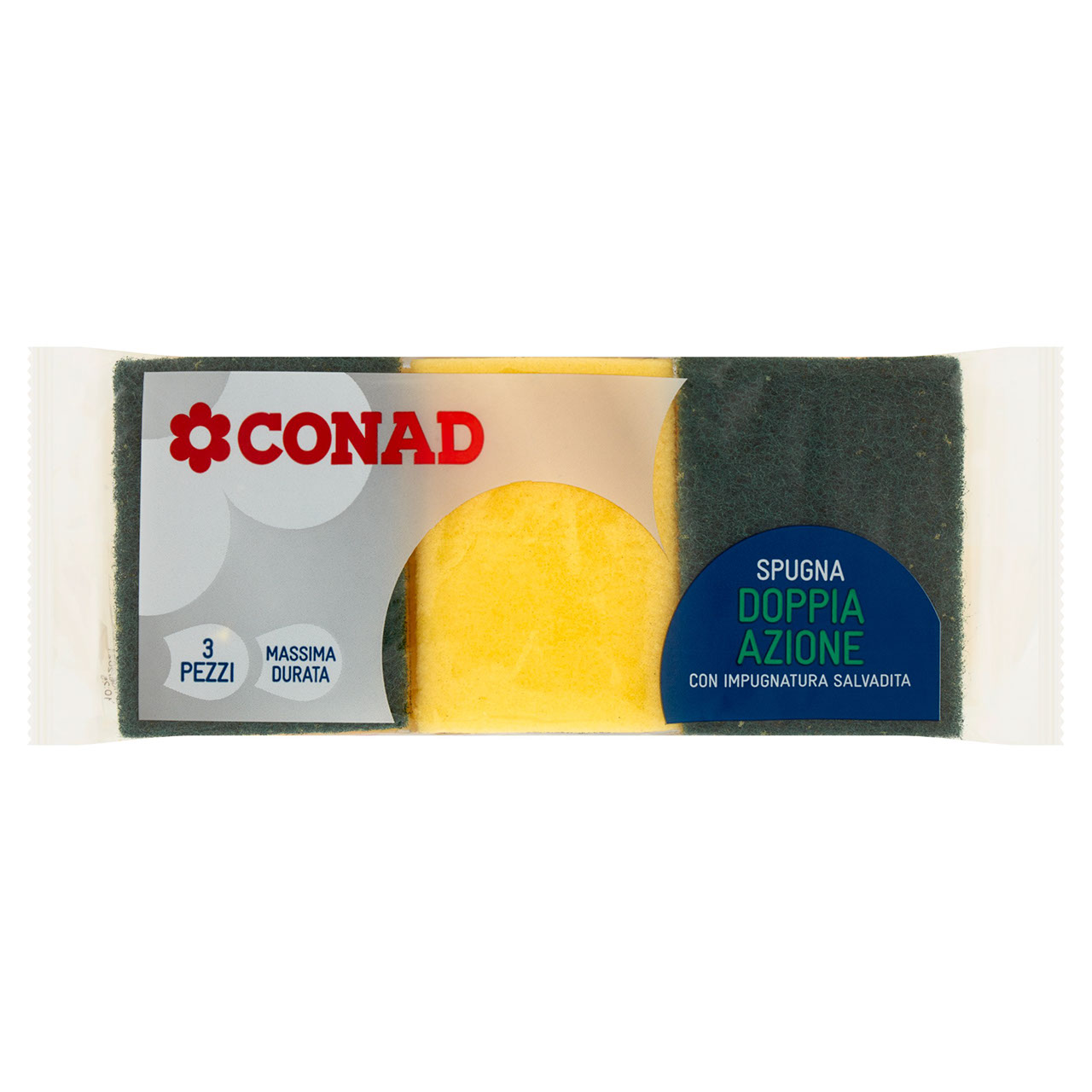 Spugna Doppia Azione 3 pz Conad in vendita online | Conad