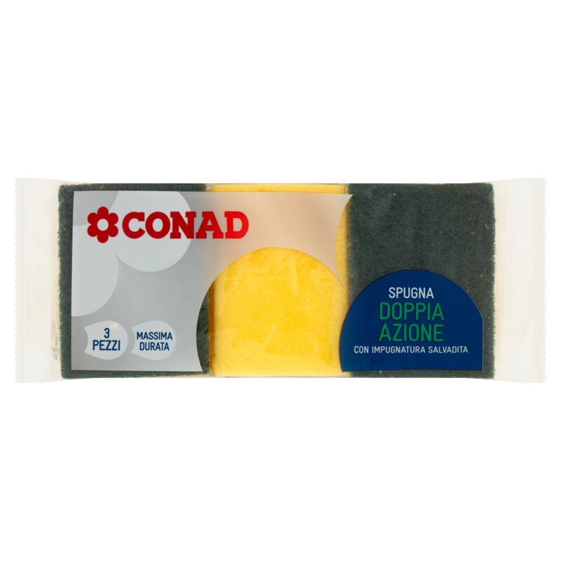 Spugna Doppia Azione 3 pz Conad in vendita online | Conad