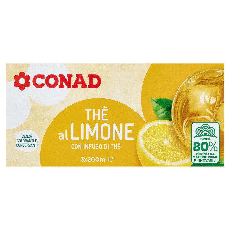 Thè al Limone 3 x 200 ml Conad in vendita online | Conad