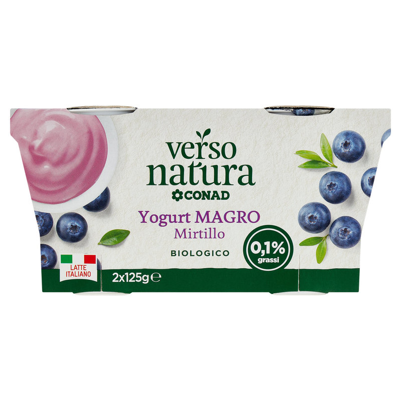 Bio Yogurt Magro Mirtillo Biologico 2x125g Conad | Conad