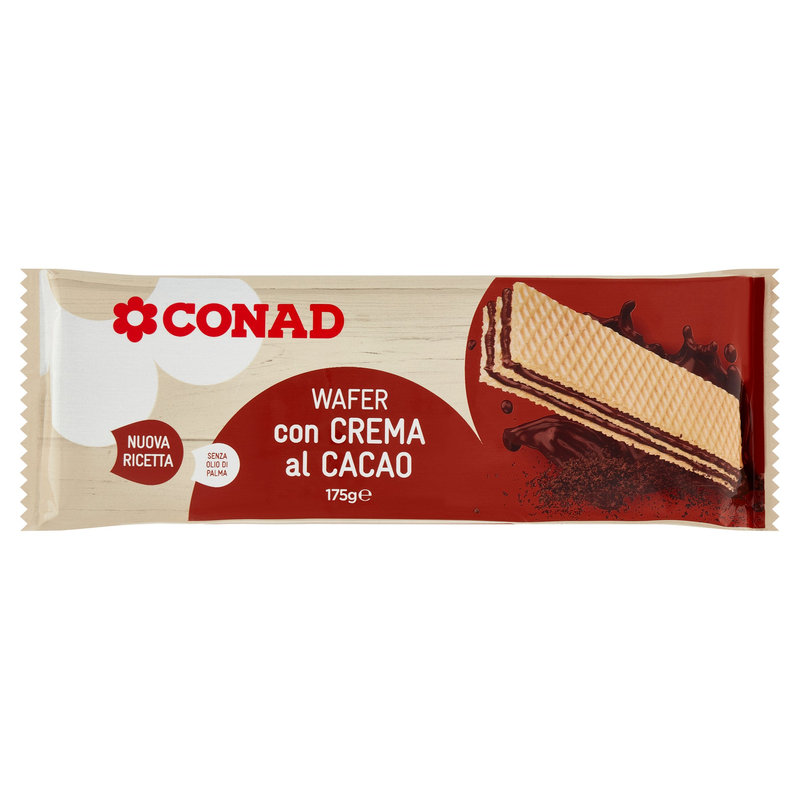 Wafer con Crema al Cacao 175 g Conad online | Conad