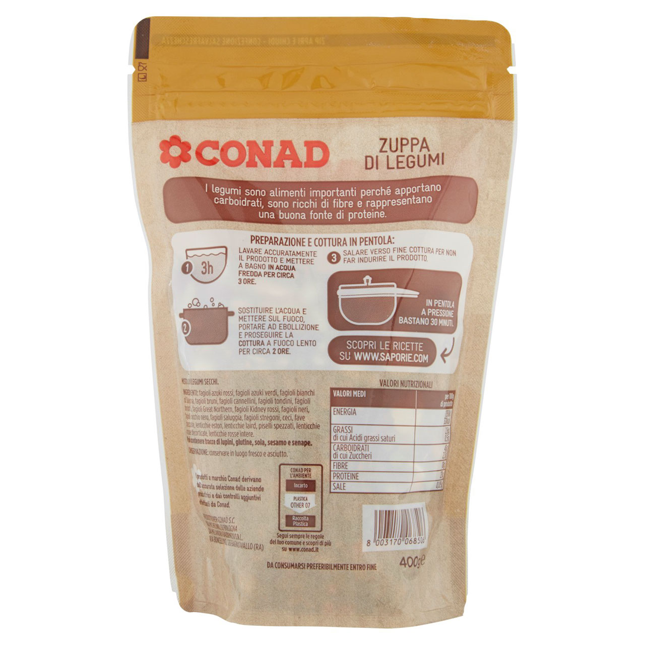 Zuppa di Legumi 400 g Conad in vendita online | Conad