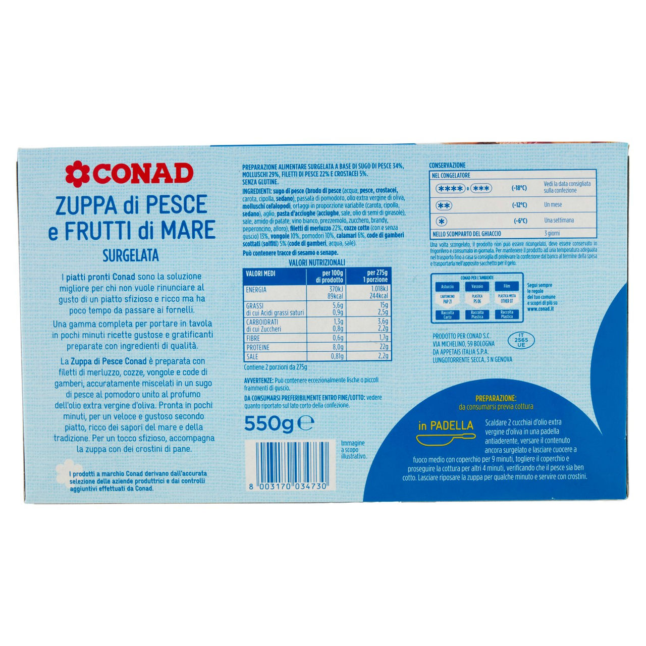 Zuppa di Pesce e Frutti di Mare Surgelata Conad | Conad