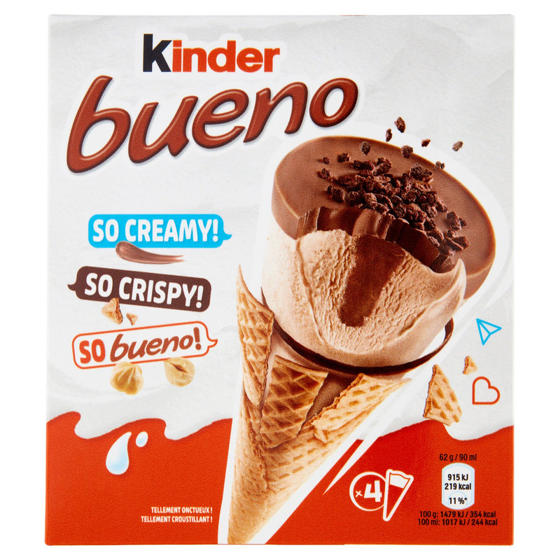 Gelato Kinder bueno 4 x 62 g in vendita online | Conad