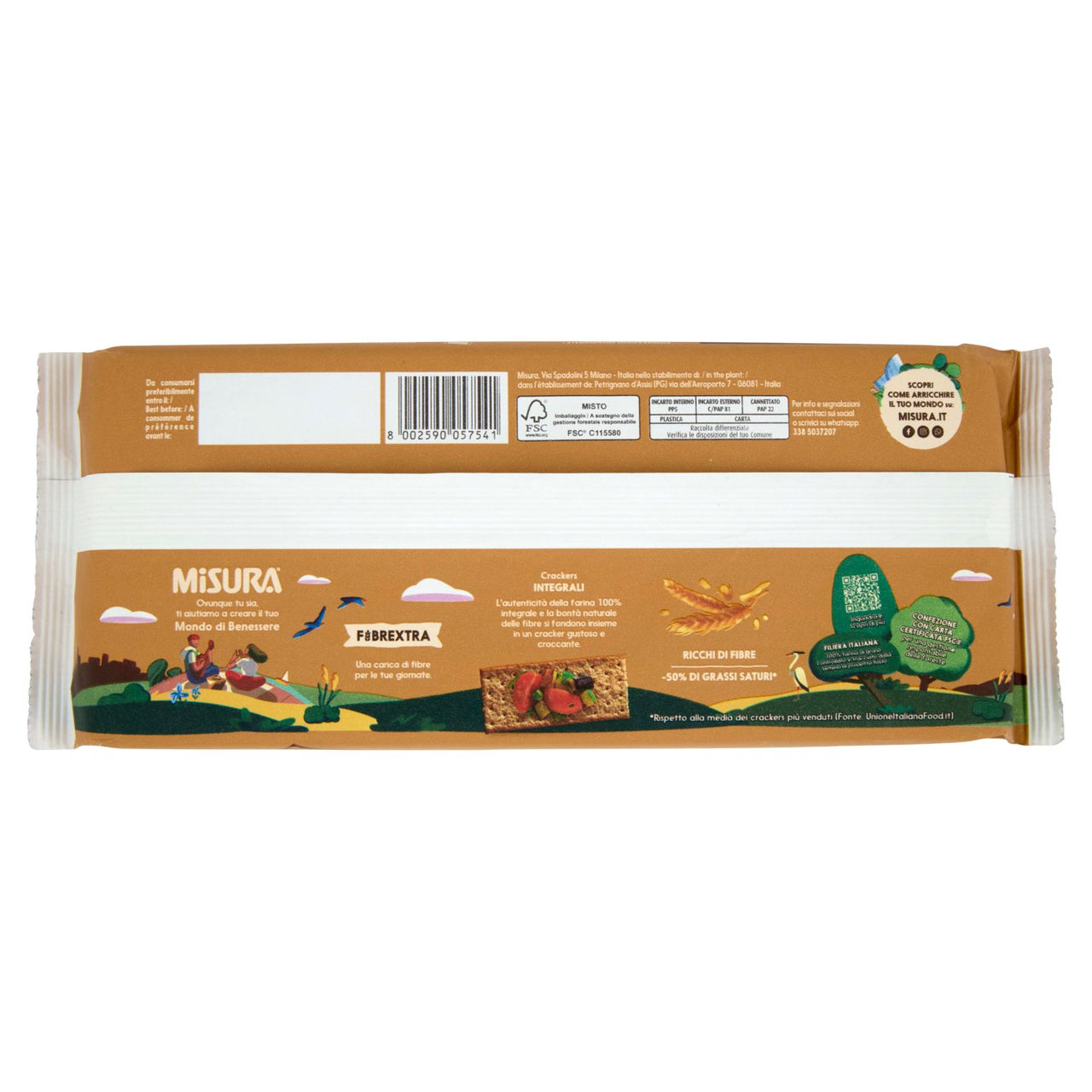 Misura Fibrextra Crackers Integrali 385 g | Conad