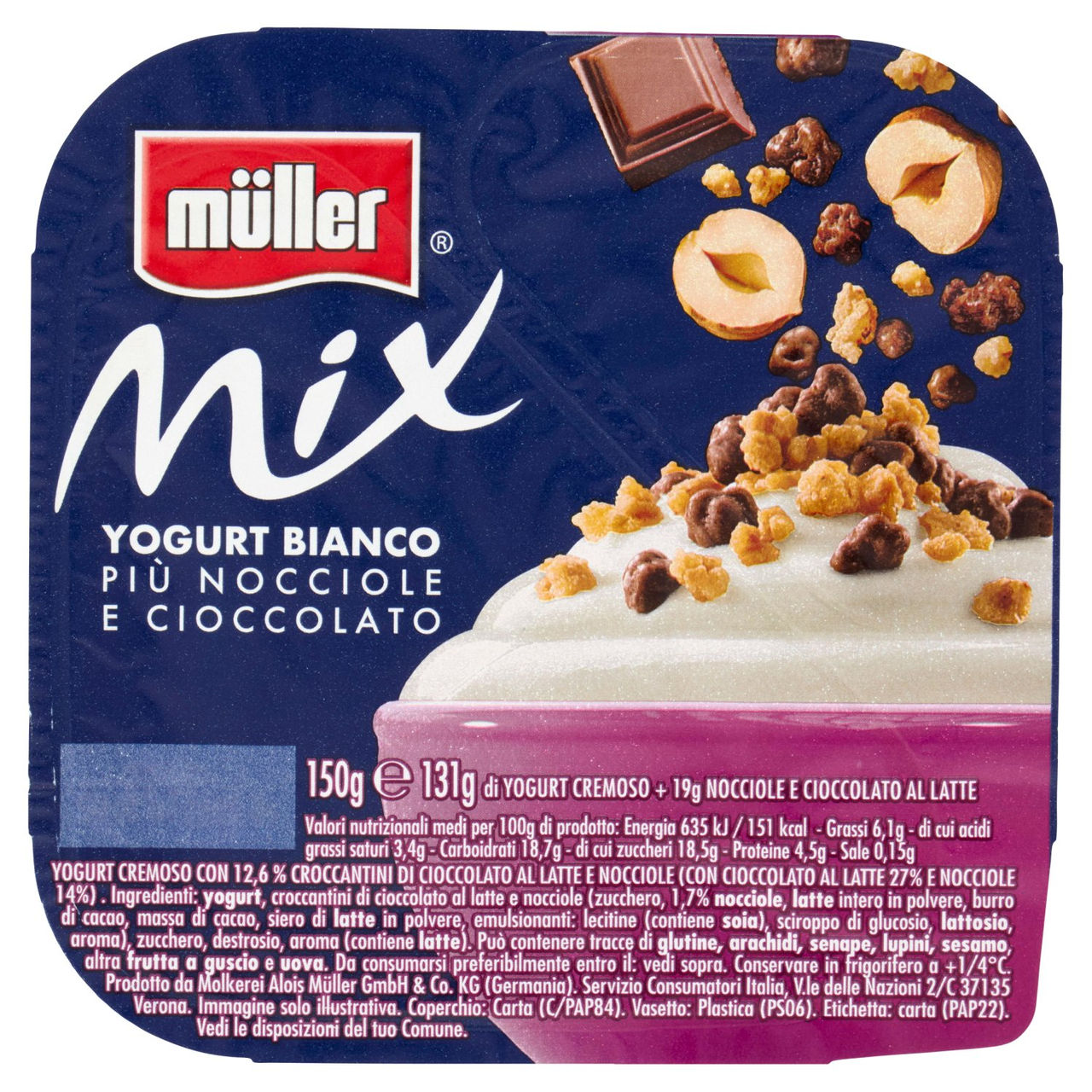 Müller Mix Yogurt Bianco Più Nocciole e Cioccolato | Conad