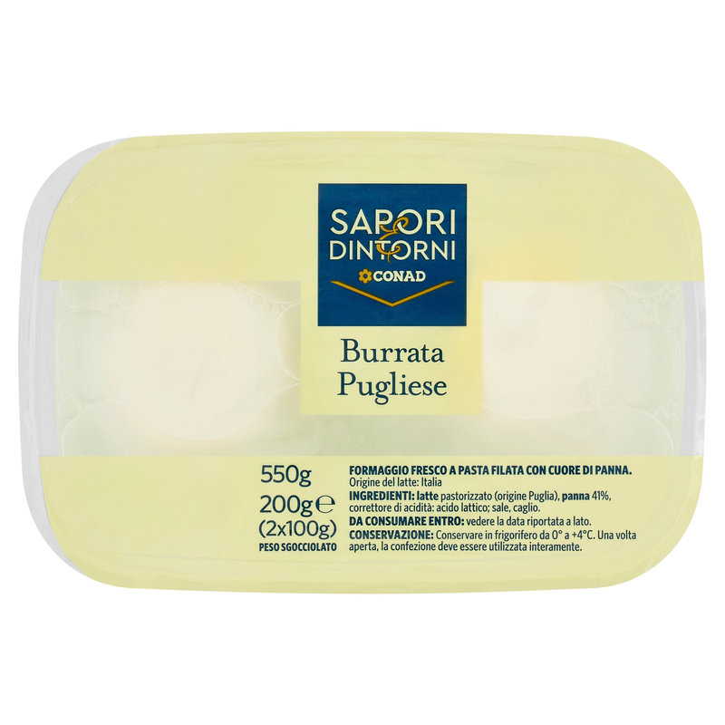 Burrata pugliese 2 x 100 g Conad in vendita online | Conad