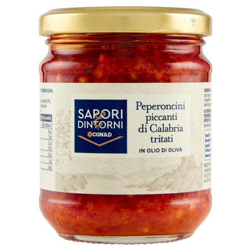 Peperoncini di Calabria tritati in Olio EVO 180 g | Conad