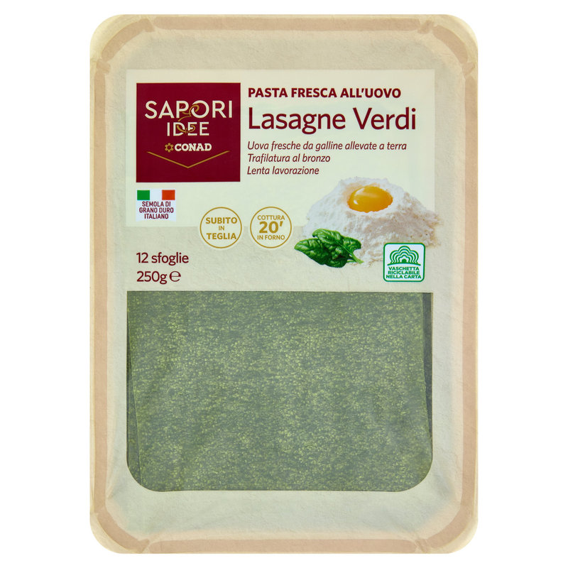 Pasta Fresca All'Uovo Lasagne Verdi 12 Sfoglie Conad Online | Conad