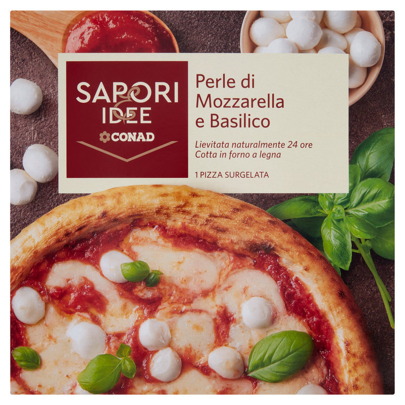 SAPORI & IDEE CONAD Perle di Mozzarella e Basilico 1 Pizza Surgelata ...
