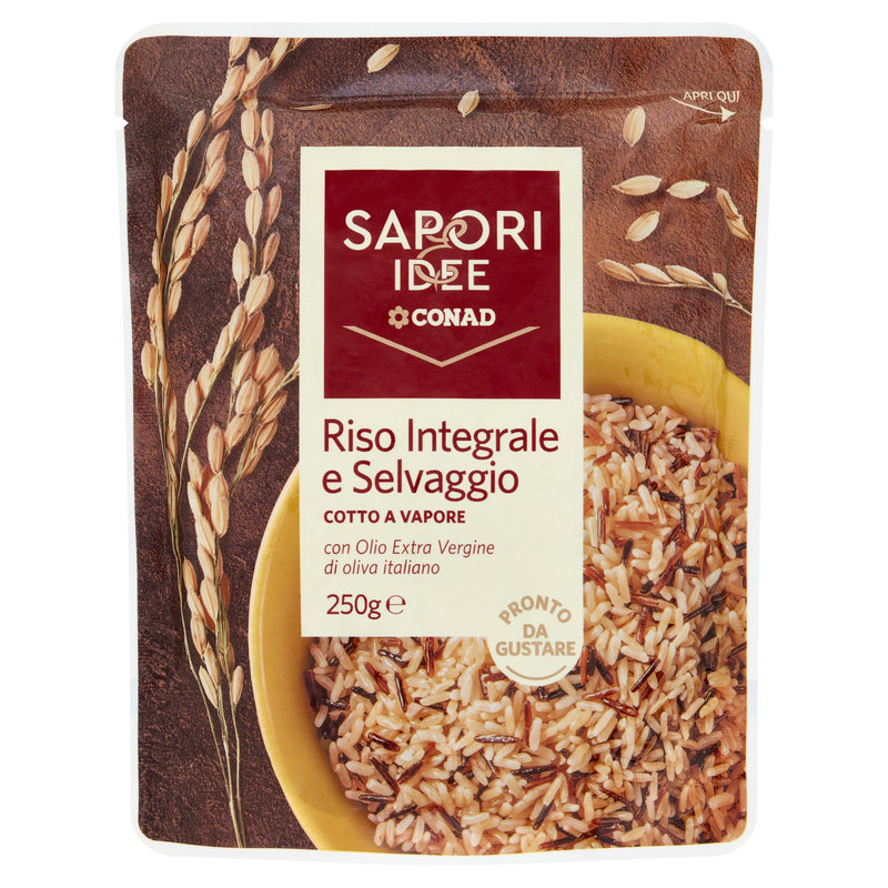 Riso Integrale E Selvaggio Cotto A Vapore 250g Conad Online | Conad